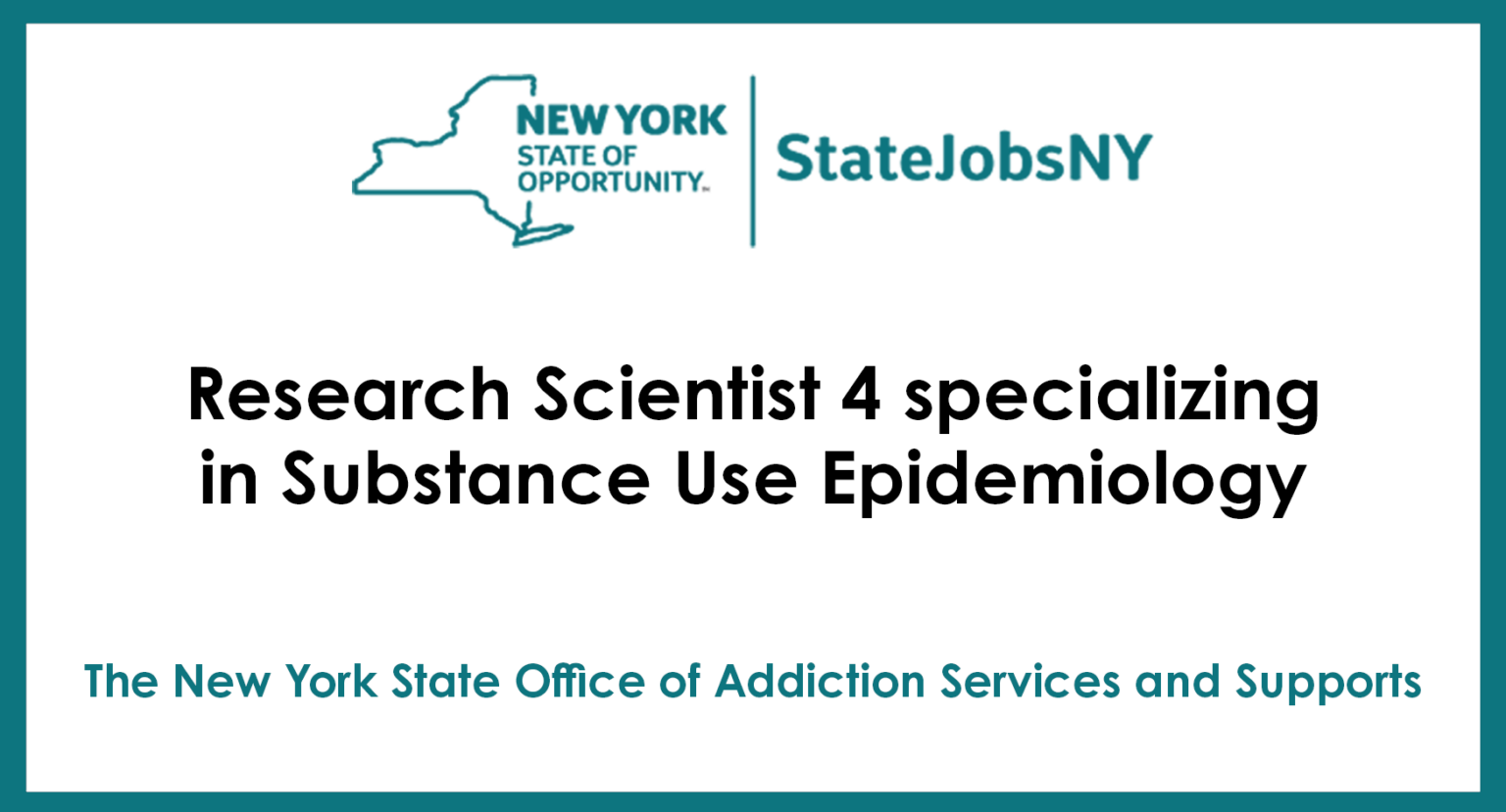 Substance Use Epidemiology Opportunity at NYS OASAS - Rutgers Addiction ...